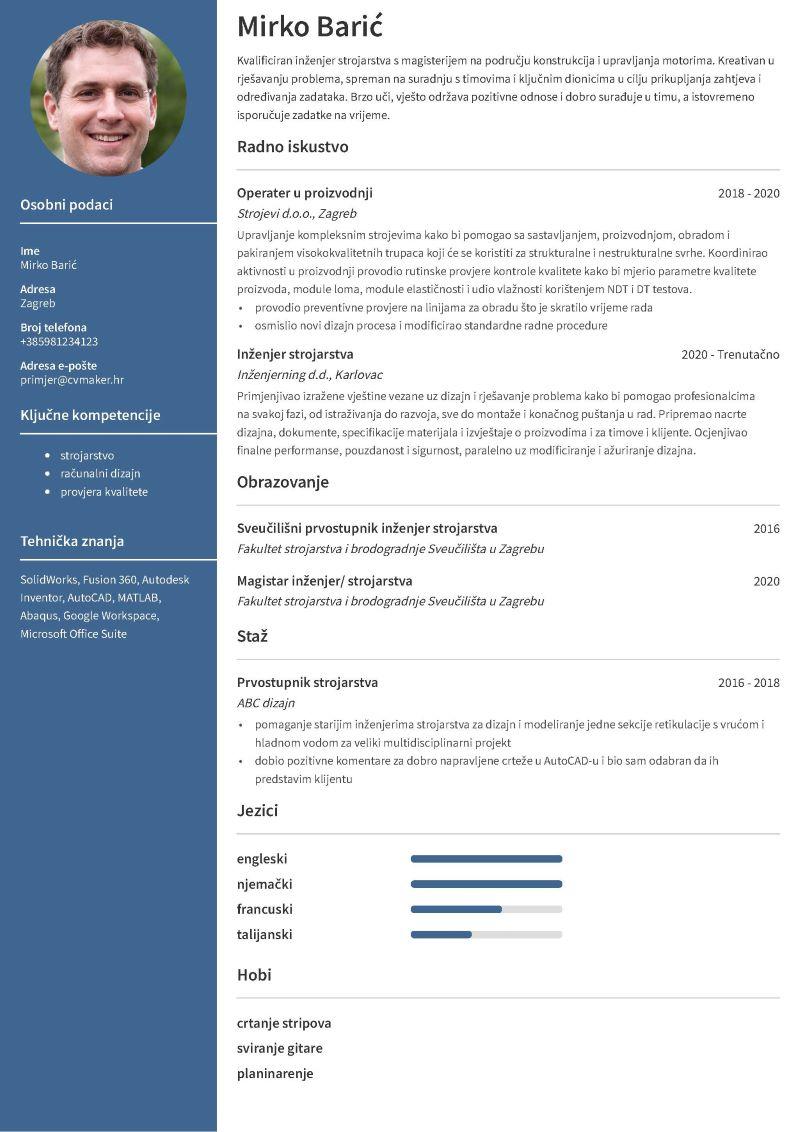 Kako napisati inženjerski CV - CVmaker.hr